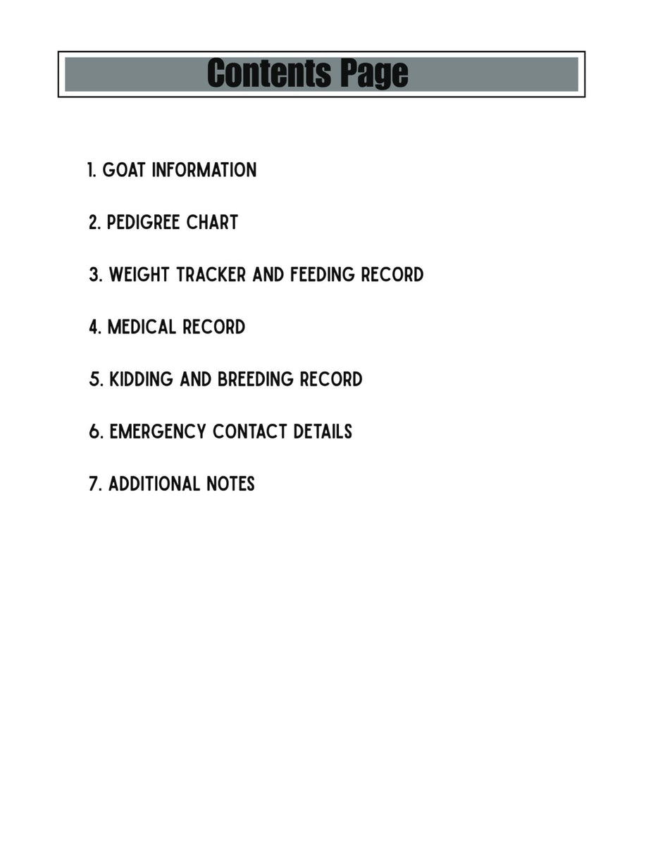Goat Farming Management Log Book Track Health, Breeding & Milk Easily ...